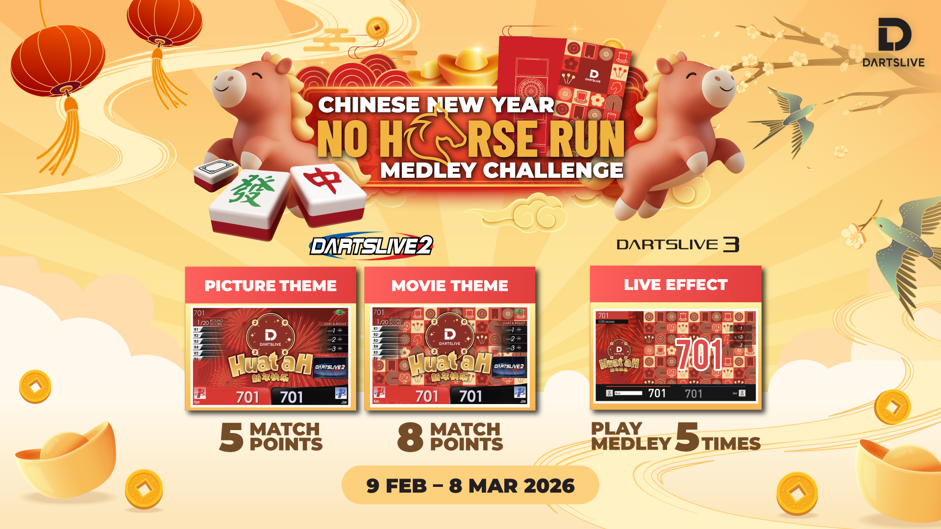 CHINESE NEW YEAR - NO HORSE RUN MEDLEY CHALLENGE | News | DARTSLIVE ...